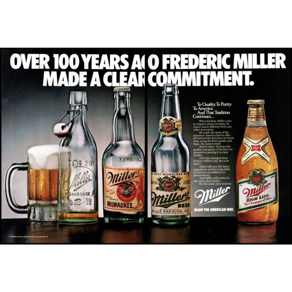 Miller | Art | 985 Miller High Life Beer 2 Page Vintage Print Ad ...